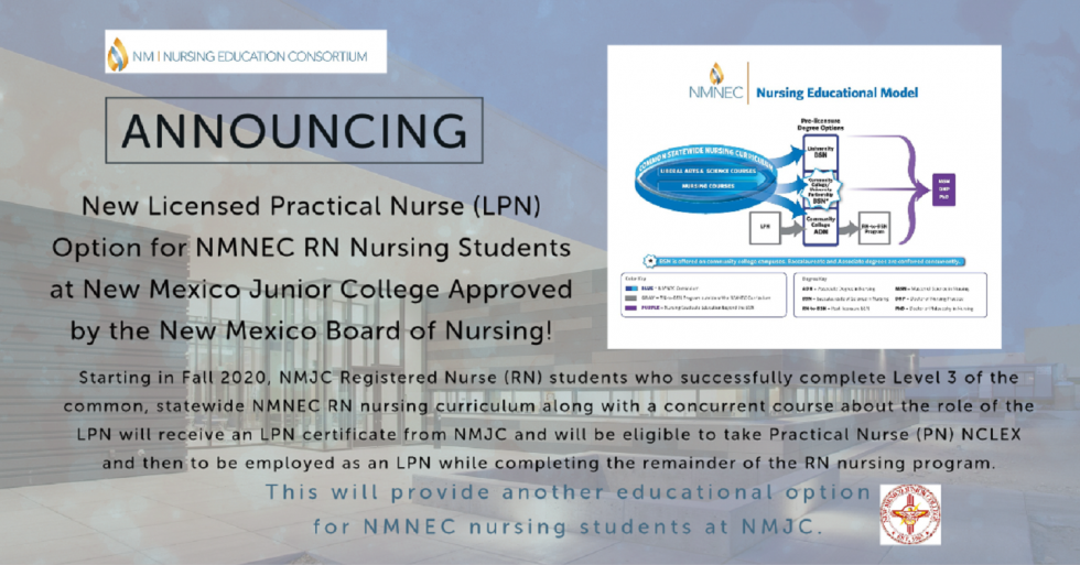 New LPN Option for NMNEC RN Nursing Students at NMJC | NMNEC