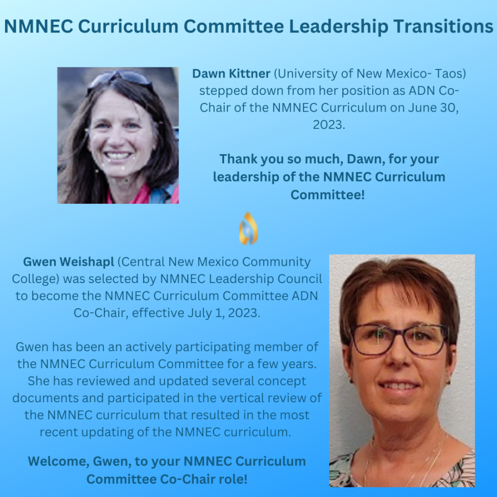 NMNEC Curriculum Committee Leadership Changes | NMNEC