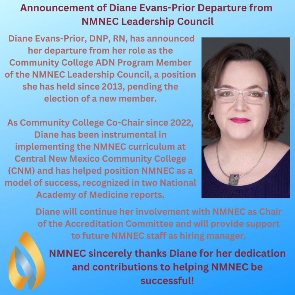 Announcement of Evans-Prior Departure from NMNEC Leadership Council | NMNEC